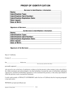 Fillable Online Borrowers Identification Fax Email Print - pdfFiller
