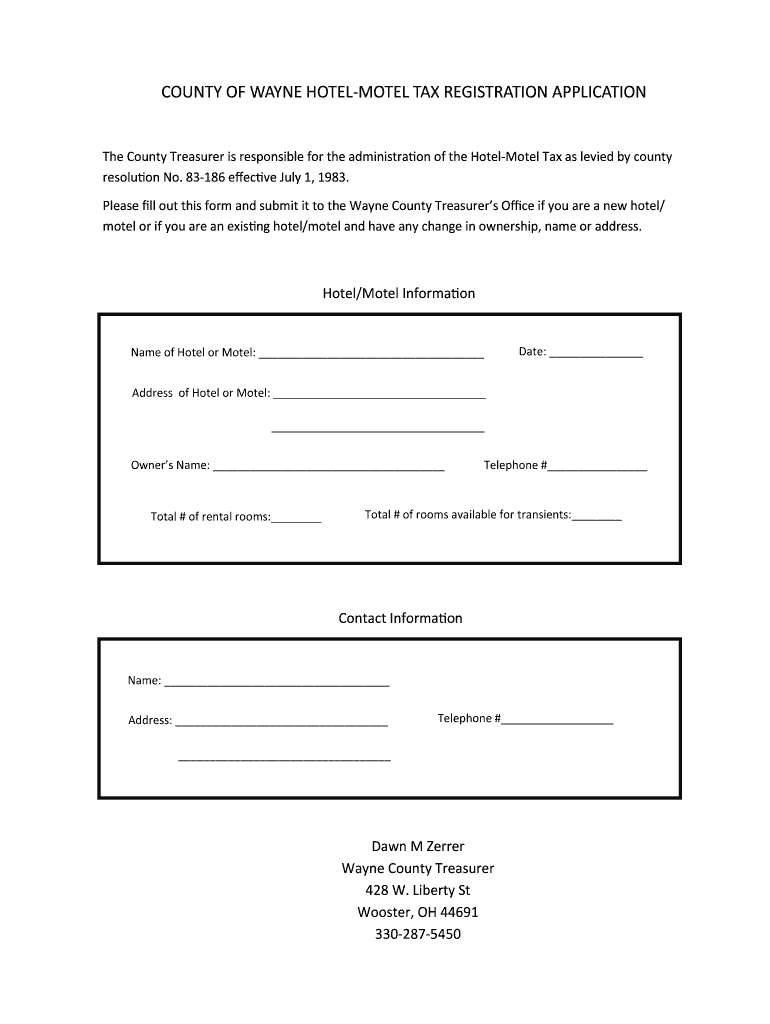 Fillable Online waynecountytreasurer Bcountyb of bwayneb hotel-motel ...