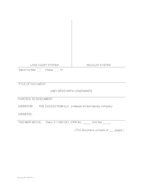 Fillable Online UNIT DEED WITH COVENANTS Fax Email Print - pdfFiller