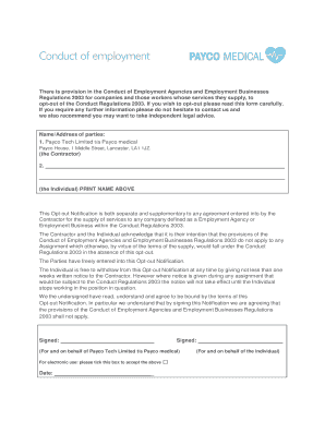 Fillable Online There is provision in the Conduct of Employment ...