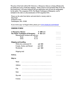 Fillable Online ORDER FORM ............ Fax Email Print - pdfFiller