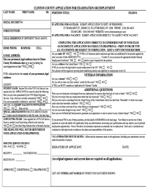 Fillable Online Civil Service Employment Application Fax Email Print ...