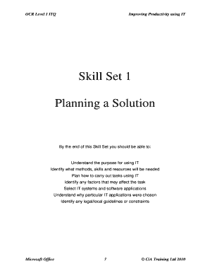 Fillable Online Skill Set 1 Planning a Solution - CiA Training Fax ...