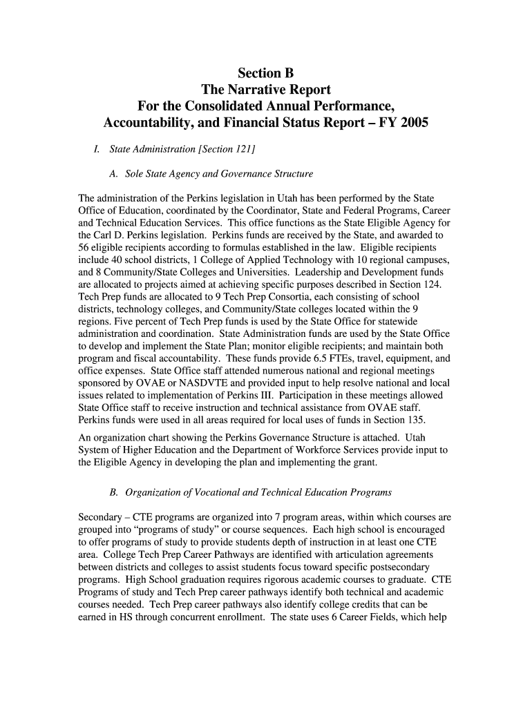 Fillable Online cte ed SECTION B Instructions for completing the ...