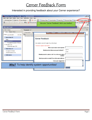 Fillable Online Cerner Feedback Form - Mission Health Fax Email Print ...
