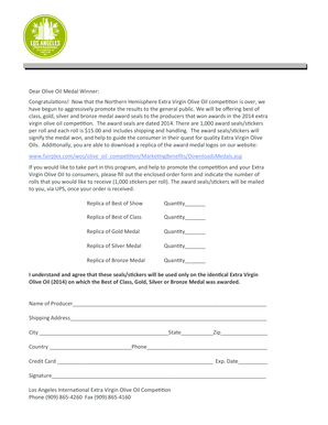 Fillable Online 2014 EVOO Sticker Order Form.doc Fax Email Print ...