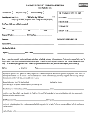 Fillable Online procurement fsu Proxy Application - Florida State ...