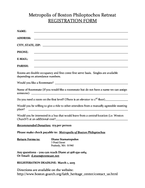 Fillable Online boston goarch Metropolis of Boston Philoptochos Retreat ...