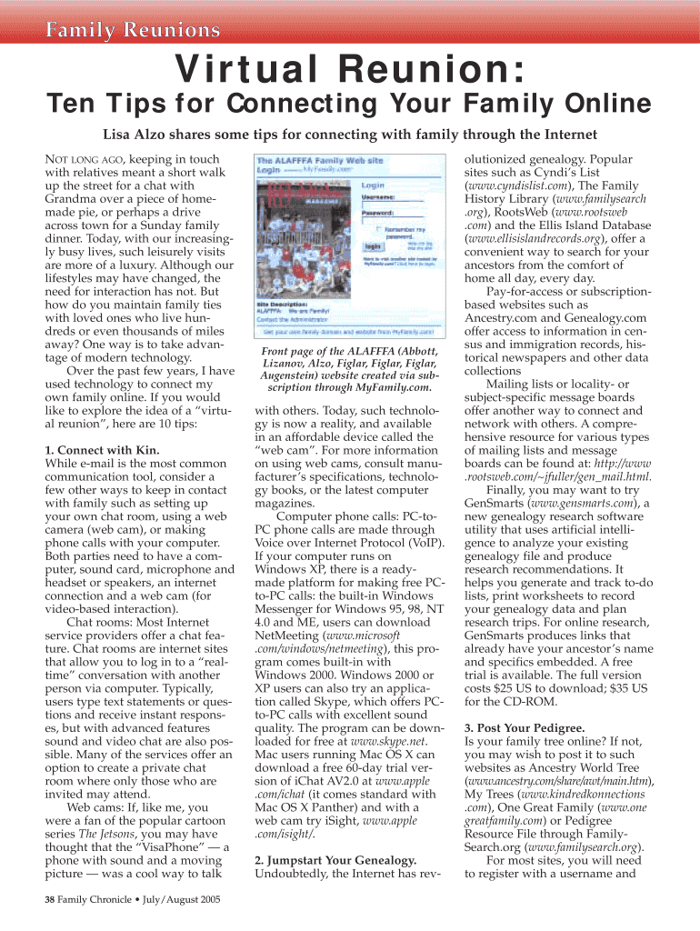 Fillable Online 3 Writing Tips for Your Family History Project with ...