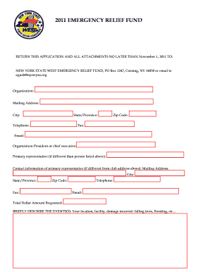 Fillable Online nyswysa Emergency Relief Application Fax Email Print ...