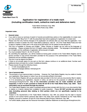 Fillable Online Trade Mark Form T2 Fax Email Print - pdfFiller