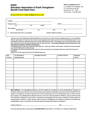Fillable Online Benefit Fund Claim Form Fax Email Print - pdfFiller