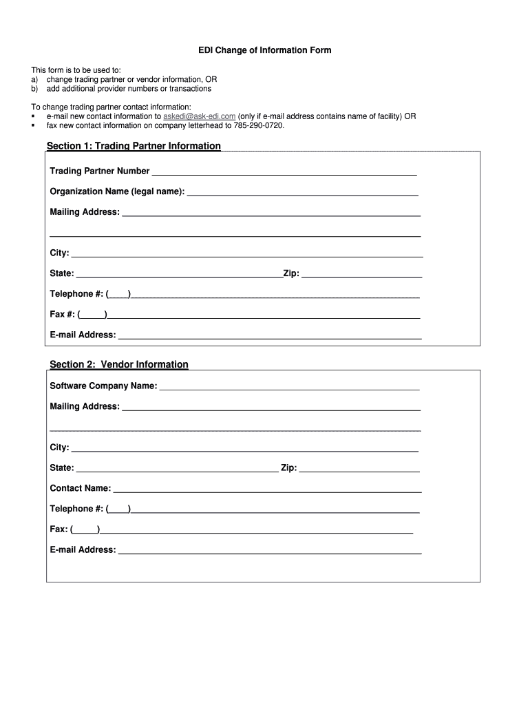 Fillable Online ASK EDI Change Form Instructions - HealthNow New York ...