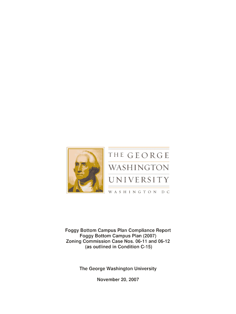 Fillable Online neighborhood gwu Foggy Bottom Campus Plan Compliance Report Foggy Bottom ...