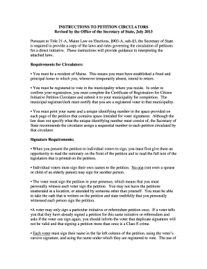 Fillable Online INSTRUCTIONS TO PETITION CIRCULATORS Fax Email Print ...