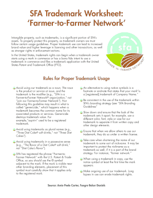 Fillable Online sfa-mn SFA Trademark Worksheet Fax Email Print - pdfFiller