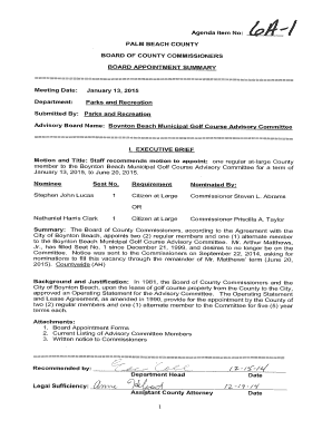 Fillable Online Staff recommends motion to appoint - Palm Beach ...