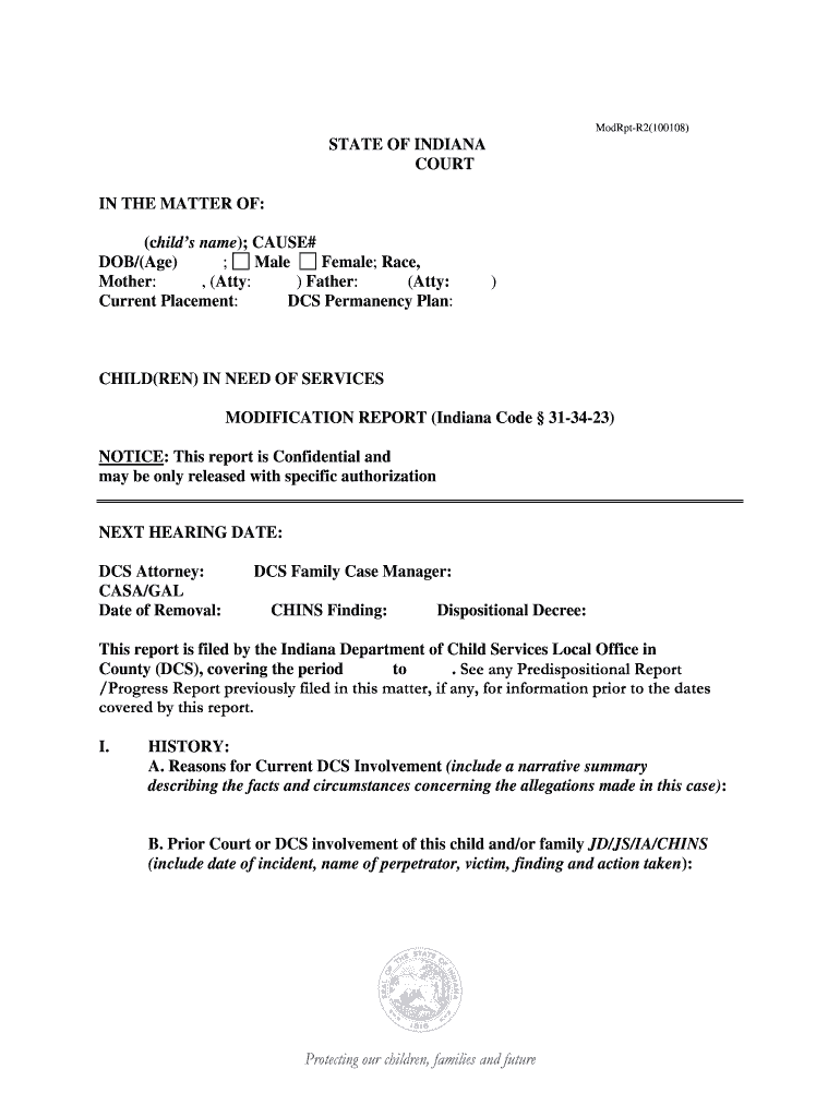 IN ModRpt-R2 Form - Fill Online, Printable, Fillable, Blank - pdfFiller