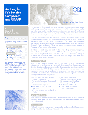 Fillable Online An effective fair lending audit can serve as an early ...