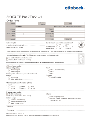 Fillable Online SiOCX TF Pro 7T451=1 - Ottobock - Home Fax Email Print ...