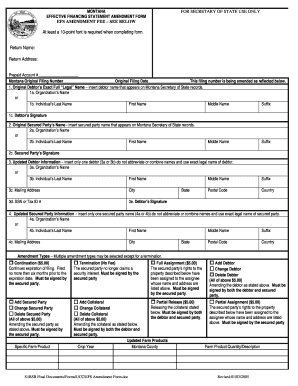 Fillable Online EFFECTIVE FINANCING STATEMENT AMENDMENT FORM Fax Email Print - pdfFiller