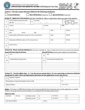 Fillable Online COMMONWEALTH ELECTION COMMISSION Fax Email Print ...