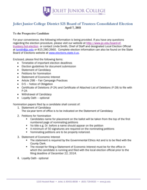 Fillable Online jjc Joliet Junior College District 525 Board of ...