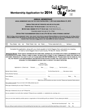 Fillable Online cdclc Membership bApplicationb - Coil amp Diggers Club ...