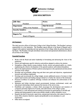 Fillable Online gc JOB DESCRIPTION Job FLSA President - gc Fax Email ...