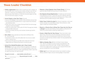 Fillable Online support projectbread Team Leader Checklist and Map ...
