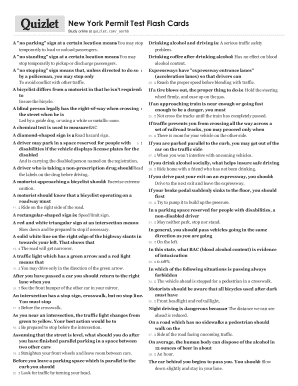 Fillable Online New York Permit Test Flash Cards Fax Email Print ...
