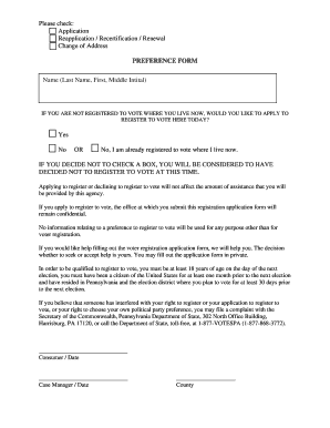 Fillable Online cmpmhmr Voter Registration Preference Form 1101 Fax ...