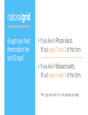 Fillable Online National Grid Wi-Fi Programmable Thermostat Fax Email ...