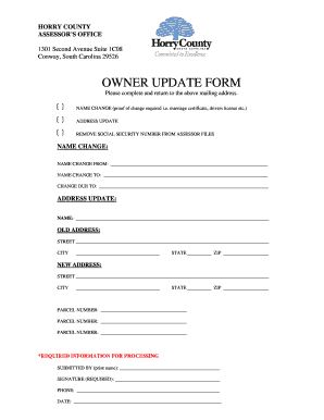 Fillable Online horrycounty PDF Change of Address - Horry County ...
