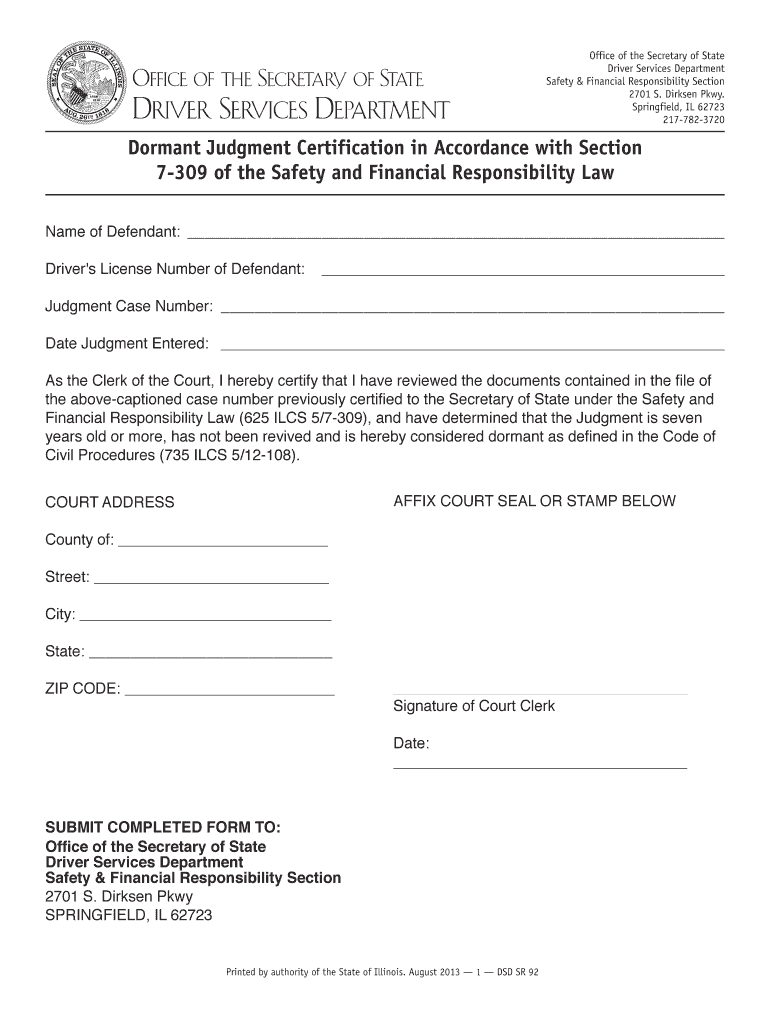 IL DSD SR 92 Form - Fill Online, Printable, Fillable, Blank - pdfFiller