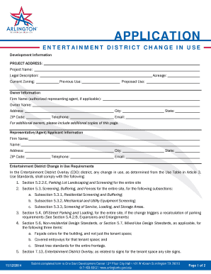 Fillable Online Entertainment District Overlay Change in Use ...