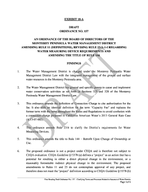 Fillable Online EXHIBIT 18A DRAFT ORDINANCE NO Fax Email Print - pdfFiller