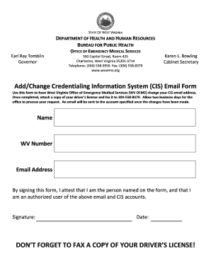 Fillable Online wvoems Form - West Virginia Office of Emergency Medical ...