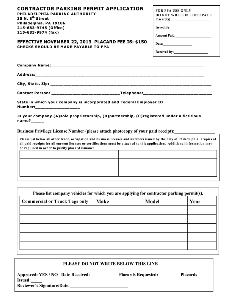 Temporary parking permit philadelphia: Fill out & sign online | DocHub