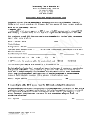 Fillable Online SCG Change Notification Form Fax Email Print - pdfFiller