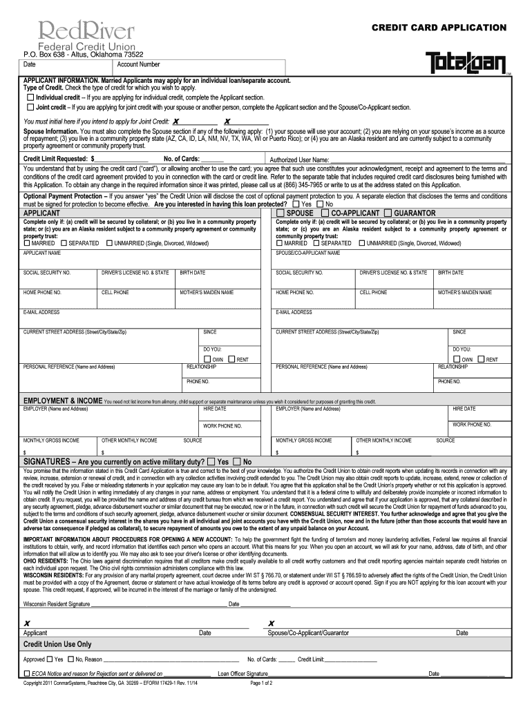 Fillable Online Apply Now - Red River Federal Credit Union Fax Email ...