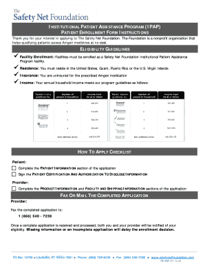 Fillable Online IPAP Patient Application - The Safety Net Foundation ...