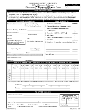Fillable Online HONG KONG BAPTIST UNIVERSITY Office of Information Technology Fax Email Print ...