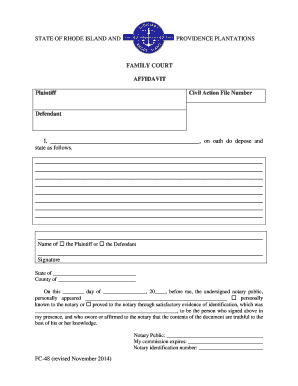 Fillable Online courts ri AAL Affidavit Template Fax Email Print - pdfFiller