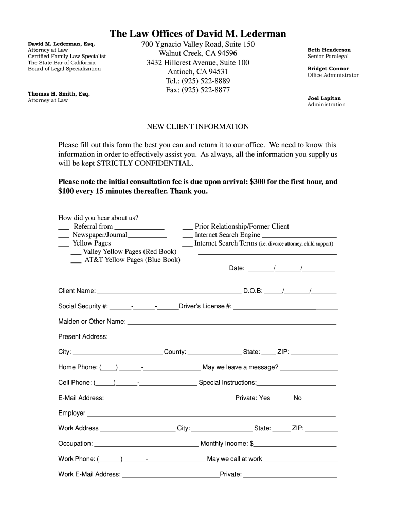 Esthetician Client Intake Form Template