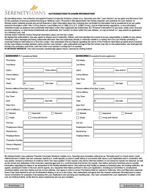 Fillable Online AUTHORIZATION TO SHARE INFORMATION Print Form Submit by ...