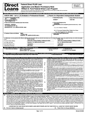 Fillable Online Federal Direct PLUS Loan Application and Master ...