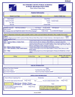 Fillable Online bcps BALTIMORE COUNTY PUBLIC SCHOOLS - bcps Fax Email ...