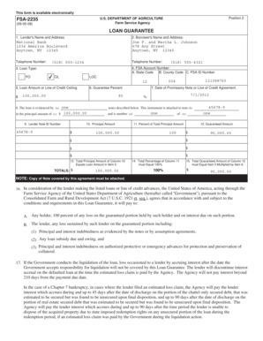 Fillable Online LOAN GUARANTEE FSA-2235 - Farmer Mac II Fax Email Print ...