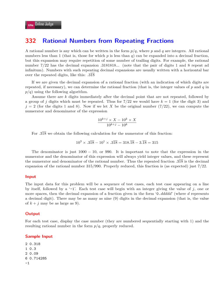 Fillable Online Rational Numbers from Repeating Fractions Fax Email ...